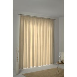 WIRTH Vorhang &raquo;Trondheim 234 g/m&sup2;&laquo; Kr&auml;uselband 1 Stk. tlg. beige Chenille, Polyacryl 145cm, Kr&auml;uselband, 132cm