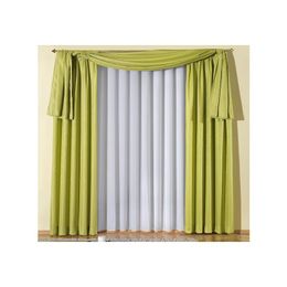 WIRTH Vorhang &raquo;Janine&laquo; Schlaufen 1 Stk. tlg. gr&uuml;n Jacquard, Polyester 145cm, Schlaufen, 135cm