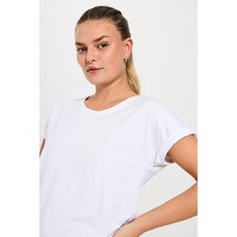 Freequent Damen Freequent T-Shirt &raquo;FQJOKE&laquo; bequem geschnitten, mit &Auml;rmelaufschlag L