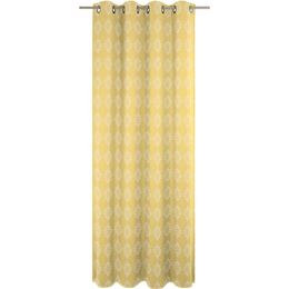 Adam Vorhang &raquo;Romantic Puligny Light&laquo; &Ouml;sen 1 Stk. tlg. aus 100% Bio-Baumwolle gelb Jacquard, Baumwolle (Bio-Baumwolle) 145cm, &Ouml;sen, 145cm