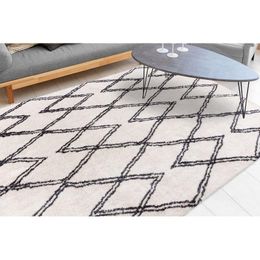 Calo-deluxe Hochflor-Teppich &raquo;Elvar-3000&laquo; rechteckig 27 mm H&ouml;he besonders weich durch Microfaser, Wohnzimmer beige Kunstfaser B : 80cm 1 Stk., 27mm, L
