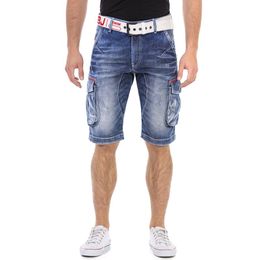 Cipo & Baxx Cipo & Baxx Herren Jeansshorts in Denim, mit Cargotaschen blau 30, N-Gr