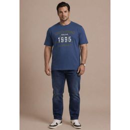 Man's World Plus Herren Rundhalsshirt &raquo;auch in Grosse Gr&ouml;&szlig;en bis Gr. 7XL &Auml;rmel-Fit&laquo; regular fit, Kurzarm, casual, f&uuml;r Fr&uuml;hling und Sommer blau XXL (60