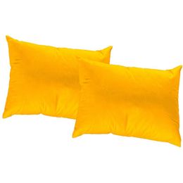 WIRTH Dekokissen &raquo;Janine&laquo; Kissenh&uuml;lle ohne F&uuml;llung, 2 St&uuml;ck gelb Polyester B/L: 40cm x 40cm, 2 Stk.