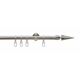 Liedeco Gardinenstange &raquo;Mailand&laquo; &Oslash; 16 mm 1 l&auml;ufig-l&auml;ufig Fixma&szlig; silber Metall B/L: 120cm &Oslash; 16mm, 1 l&auml;ufig