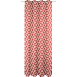 Adam Vorhang &raquo;Maroccan Shiraz Light&laquo; &Ouml;sen 1 Stk. tlg. aus 100% Bio-Baumwolle rot Jacquard, Baumwolle (Bio-Baumwolle) 145cm, &Ouml;sen, 145cm