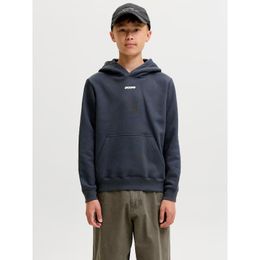 Jack & Jones Jack & Jones Junior Herren Kapuzensweatshirt &raquo;JCOCLUB BACK SCRIPT SWEAT HOOD SN JNR&laquo;, Baumwollmischung, locker geschnitten 152
