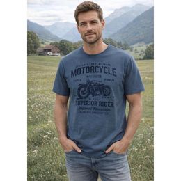 Arizona Herren T-Shirt Kurzarm, l&auml;ssige Passform, bedruckt, Rundhals, casual blau 5XL (72/74)