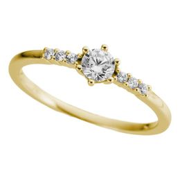 Firetti Damen Goldring &raquo;Schmuck Geschenk Gold 333 Vorsteckring Verlobung Solit&auml;r Lab Grown&laquo; mit Brillanten 16, 0,32 VS = sehr kleine Einschl&uuml;sse, 