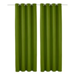 OTTO home Vorhang &raquo;Raja&laquo; &Ouml;sen 2 Stk. tlg. einfarbig, Einfache Montage, Pflegeleicht, &Ouml;sen, 2 er Pack, uni gr&uuml;n Polyester, Recyceltes Material 175cm, 
