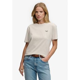 Superdry Damen T-Shirt &raquo;SIGNATURE EMB TEE&laquo; Baumwolle, relaxed fit beige L