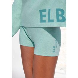 ELBSAND Damen Strickhose aus hochwertigem Strick, mit Logostickerei, Loungewear blau 40/42, N-Gr