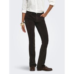 Only Damen Only Cordhose &raquo;ONLMARY &ndash; Flared Cordhose mit Stretchkomfort&laquo; Baumwollmischung, bootcut fit braun 42, L&auml;nge 32