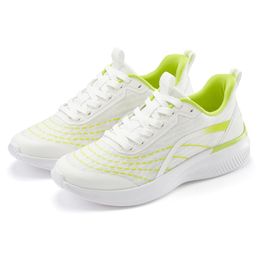 Lascana Damen Lascana Sneaker &raquo;Halbschuh, Schn&uuml;rschuh, Freizeitschuh, Turnschuhe,&laquo; aus Textil mit Farbakzenten gr&uuml;n 43