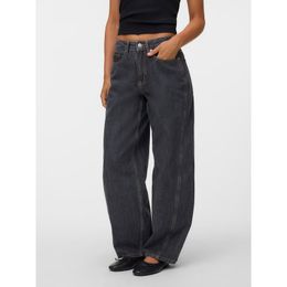 V&eacute;ro Moda Vero Moda Damen Weite Jeans &raquo;VMZOE MR BARREL DNM JEANS LI223 NOOS&laquo; Baumwolle, mid waist, loose fit grau 29, L&auml;nge 32