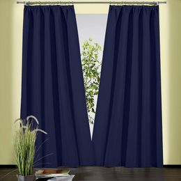 Weckbrodt-Gardinen Vorhang &raquo;Sento&laquo; Kr&auml;uselband 1 Stk. tlg. Baumwolle, blickdicht, matte Struktur, unifarben, Gardine, Store blau Baumwolle, Polyester 150cm, Kr&auml;uselband,
