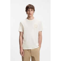 Hugo Herren Hugo T-Shirt &raquo;Nemodo&laquo; Rundhalsausschnitt, reine Baumwolle, Brustdruck beige XL