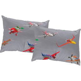 WIRTH Dekokissen &raquo;Planes Action&laquo; Disney, Kissenh&uuml;lle ohne F&uuml;llung, 2 St&uuml;ck grau Polyester B/L: 40cm x 60cm, 2 Stk.