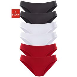 Vivance Active By Lascana Damen Vivance Active by Lascana Jazz-Pants Slips 6er-Pack, aus weicher Microfaser rot 32/34