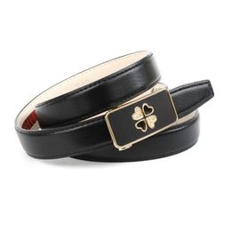 Anthoni Crown Damen Lederg&uuml;rtel Automatik Lederg&uuml;rtel in schwarz schwarz 110