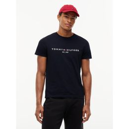 Tommy Hilfiger Herren T-Shirt &raquo;TOMMY FLAG HILFIGER TEE&laquo; aus Bio-Baumwolle, Regular Fit schwarz S (46)
