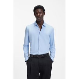 Hugo Herren Hugo Businesshemd &raquo;Kenno Easy Care&laquo; B&uuml;gelfrei, Polyamid-Stretch-Jersey, Slim Fit, Kentkragen blau 42, N-Gr