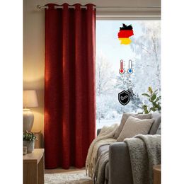 WIRTH Vorhang &raquo;Trondheim B&laquo; &Ouml;sen 1 Stk. tlg. rot Chenille, Polyacryl 200cm, &Ouml;sen, 270cm