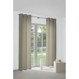 WIRTH Vorhang &raquo;Torbole&laquo; &Ouml;sen 1 Stk. tlg. braun Jacquard, Baumwolle, Polyester 145cm, &Ouml;sen, 132cm
