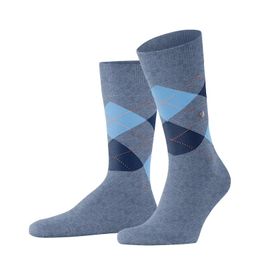 Burlington Herren Socken &raquo;King&laquo; Einheitsgr&ouml;&szlig;e 40-46, Argyle-Muster, -Clip blau 46