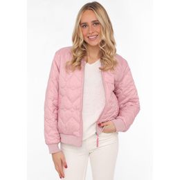 Zwillingsherz Damen Bomberjacke &raquo;"Be Happy"&laquo; ohne Kapuze modisch, Kontrastdetails, regular fit, lang&auml;rmelig, mit Herzsticker XXL