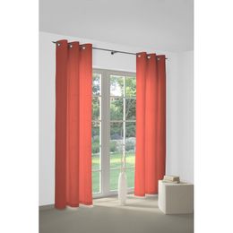 WIRTH Vorhang &raquo;Natur&laquo; &Ouml;sen 1 Stk. tlg. 2-lagig rot Baumwolle 145cm, &Ouml;sen, 127cm