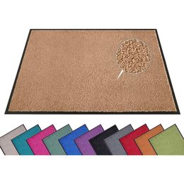 Hanse Home Fu&szlig;matte &raquo;Wash & Clean&laquo; rechteckig 7 mm H&ouml;he Schmutzfangmatte, T&uuml;rmatte, In- und Outdoor, Teppich, L&auml;ufer, waschbar braun Kunstfaser B : 
