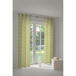 Adam Vorhang &raquo;Retro Floret&laquo; &Ouml;sen 1 Stk. tlg. aus 100% Bio-Baumwolle gr&uuml;n Jacquard, Baumwolle (Bio-Baumwolle) 225cm, &Ouml;sen, 145cm