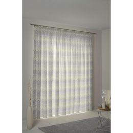 WIRTH Vorhang &raquo;Benewitz&laquo; Kr&auml;uselband 1 Stk. tlg. gr&uuml;n Jacquard, Baumwolle, Polyester 125cm, Kr&auml;uselband, 65cm