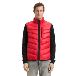 Tom Tailor Herren Tom Tailor Steppweste mit Taschen rot S
