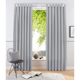 OTTO home Vorhang &raquo;Raja&laquo; Schlaufen 2 Stk. tlg. 2er-Set, Bestseller, einfarbig, modern, pflegeleichte Mikrofaser grau Polyester, Recyceltes Material 