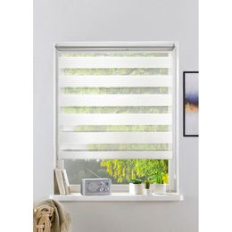 OTTO home Doppelrollo &raquo;MILO&laquo; Lichtschutz Sichtschutz ohne Bohren freih&auml;ngend Rollo in moderner Streifenoptik, f&uuml;r Fenster & T&uuml;r, NEUHEIT! wei&szlig; 