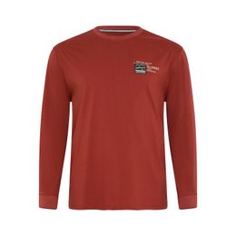Man's World Plus Herren Rundhalsshirt &raquo;auch in Grosse Gr&ouml;&szlig;en bis Gr. 7XL&laquo; Regular Fit, mit langem Arm, bedruckt, f&uuml;r Casualmode rot 7XL (80/82)