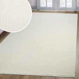OTTO home Teppich &raquo;Revea, Zen Garden-Design in Hoch-Tief-Struktur,&laquo; rechteckig 9 mm H&ouml;he 3D-Effekt, softer Kurzflor, pflegeleicht, Scandi-Look beige 