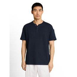 Tom Tailor Herren Tom Tailor Kurzarmshirt Sommershirt mit kurzer Knopfleiste M