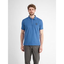Lerros Herren Lerros Poloshirt mit Logo Stickerei blau M