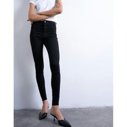 Topshop Damen Topshop Skinny-fit-Jeans &raquo;TSJONI HR SKINNY DNM JEANS BL NOOS&laquo; Baumwollmischung, skinny fit, high waist schwarz 26, L&auml;nge 32