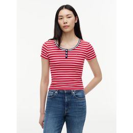 Tommy Jeans Damen Henleyshirt &raquo;TJW SLIM HENLEY SS TEE&laquo; Viskosemischung, slim fit XS (34)