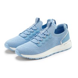 Vivance Damen Sneaker &raquo;Freizeitschuh, Halbschuh, Turnschuh, Slip-On-Sneaker,&laquo; mit elastischen Schn&uuml;rb&auml;ndern zum Reinschl&uuml;pfen VEGAN blau 36