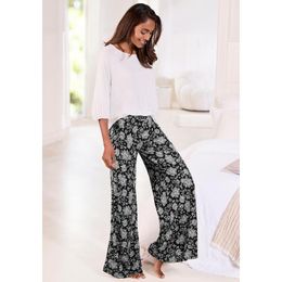 Vivance Dreams By Lascana Damen Vivance Dreams by Lascana Pyjama Set, 2 tlg. mit Paisleymuster schwarz 32/34