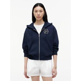 Tommy Hilfiger Damen Kapuzensweatjacke &raquo;TH ROUNDAL ZIP-UP HOODIE&laquo; Baumwolle, Kapuze, K&auml;ngurutaschen blau XS (34)