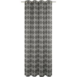 Adam Vorhang &raquo;Romantic Puligny&laquo; &Ouml;sen 1 Stk. tlg. aus 100% Bio-Baumwolle schwarz Jacquard, Baumwolle (Bio-Baumwolle) 145cm, &Ouml;sen, 145cm