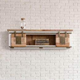 Wandregal Mango 130x25x35 wei&szlig; lackiert RAILWAY #565