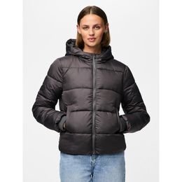 Pieces Damen Pieces Steppjacke &raquo;PCBEE NEW SHORT PUFFER JACKET NOOS BC&laquo; mit Kapuze Kunstfaser grau S