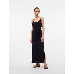 V&eacute;ro Moda Vero Moda Damen Spaghettikleid &raquo;VMEASY JOY SLIT MAXI V-NECK DRESS WV GA&laquo; Viskose, regular fit schwarz XS, N-Gr